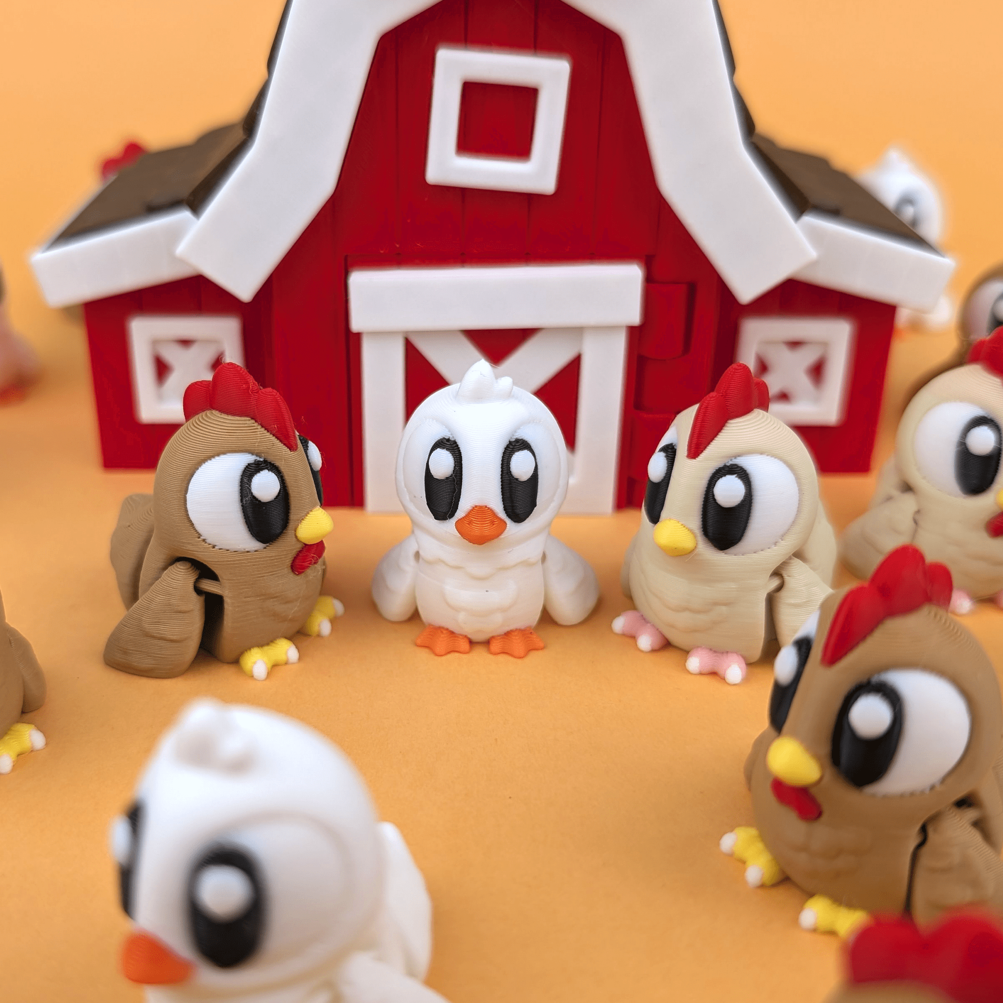 3D Printed Barn Scene with Chickens and Ducks - Vivyd 3D Prints
